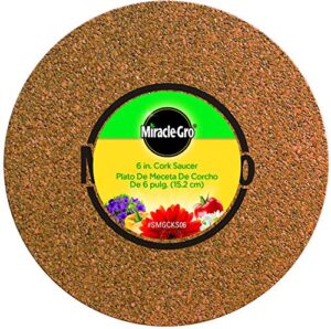 miracle-gro smgcks06 6" cork saucer, natural