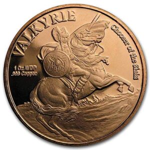 Norse Gods Series Freya - Valkyrie 1 oz .999 Copper BU Round USA Bullion Coin, Framed with Display Stand