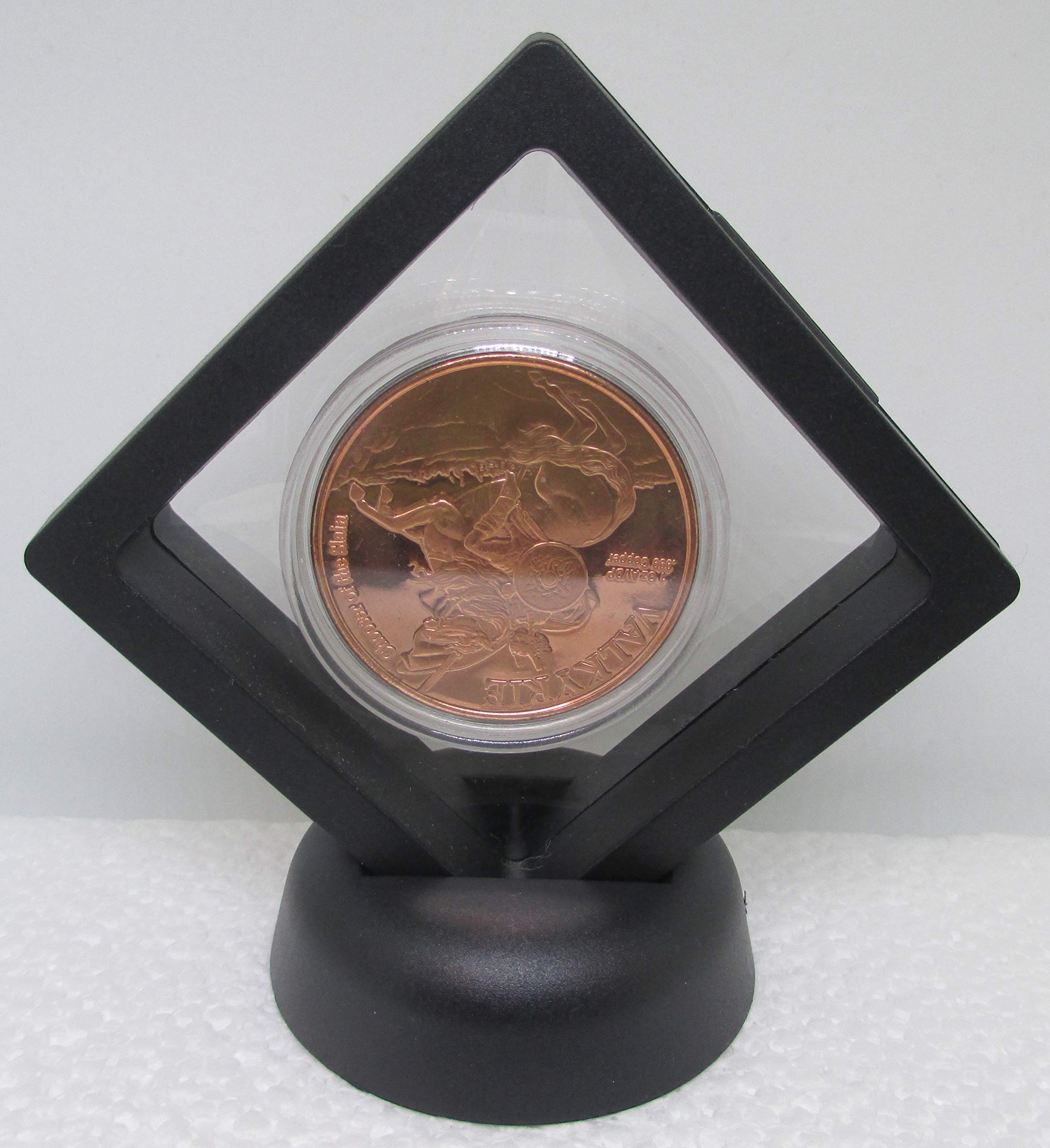 Norse Gods Series Freya - Valkyrie 1 oz .999 Copper BU Round USA Bullion Coin, Framed with Display Stand