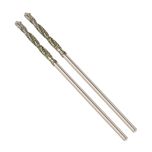 Utoolmart 1.2mm Diamond Twist Drill Bits High Speed Steel HSS for Glass Sea Shells Stone Tiles 2 Pcs