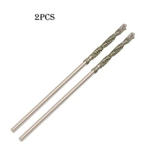 Utoolmart 1.2mm Diamond Twist Drill Bits High Speed Steel HSS for Glass Sea Shells Stone Tiles 2 Pcs