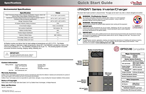 OutBack Power GSLC-PV-300VDC Prewired 300VDC GSLC for FM100 Charge Controllers with Two 175 Amp Inverter Disconnects, 120/240 VAC Inverter Bypass