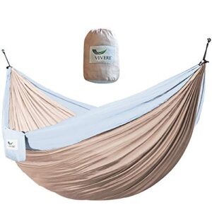 vivere par254 parachute nylon double hammock, sand/sky