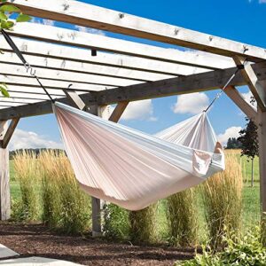 Vivere PAR254 Parachute Nylon Double Hammock, Sand/Sky