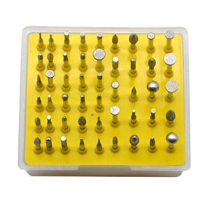 oudtinx 50-piece 1/8-inch shank diamond coated rotary burrs set fits dremel rotary tools,diamond burr set for jewelry,glass,stone,ceramic,ect.(small head style)