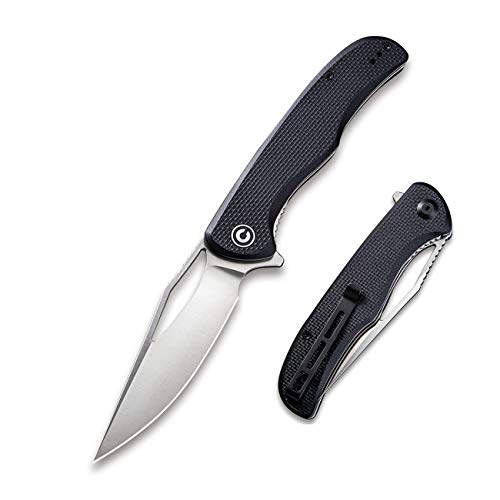 CIVIVI Shredder Folding Pocket Knife - Flipper Knife with Clip 3.70” D2 Blade G10 Handle, Hunting Knife for Men C912C