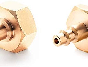 Lead-Free Brass Winterize Sprinkler Systems Blowout Plug Quick Connect Air Compressor 1/4" Adapter | Fits Garden Hose 3/4" Threading Water Blowout Adapter Fitting to RV and Campe (2)