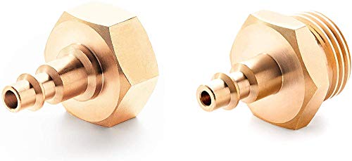 Lead-Free Brass Winterize Sprinkler Systems Blowout Plug Quick Connect Air Compressor 1/4" Adapter | Fits Garden Hose 3/4" Threading Water Blowout Adapter Fitting to RV and Campe (2)