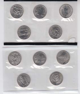 2006 Washington Quarters Fifty State Set (10) Coins Total 5 P Mint and 5 D Mint Encased In Cello From The Mint From a U.S. Mint Set Choice Uncirculated