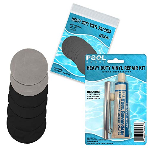 Pool Above Repair Kit for Comfort Plush Airbed | Vinyl Glue | Gray Vinyl Patches