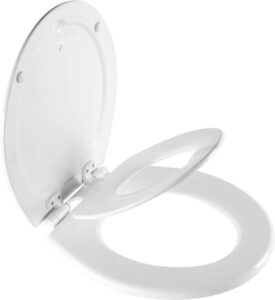 mayfair 888slow 000 nextstep2 toilet seat with built-in potty training seat, slow-close, removable that will never loosen, round, white