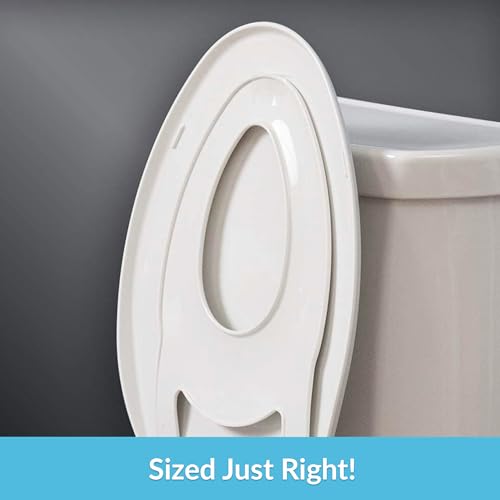 Little2Big 81SLOW 000 Toilet Seat with Built-In Potty Training Seat, Slow-Close, and will Never Loosen, ROUND, White