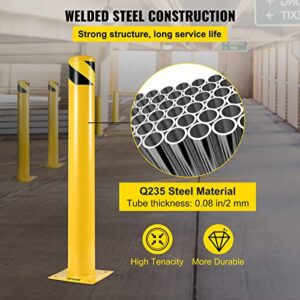 BestEquip Safety Bollard 42-4.5 Safety Barrier Bollard 4-1/2" OD 42" Height Yellow Powder Coat Pipe Steel Safety Barrier with 4 Free Anchor Bolts for Traffic-Sensitive Area