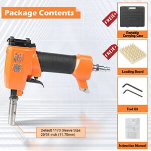 Dongya 1170 Pneumatic Decorative Nailer, Diameter 29/64'' (11.7mm), Air Power Upholstery Tacks Nail Gun, Finish Nailer Thumbtacks Tool For Furniture(1170 Deco Nailer)