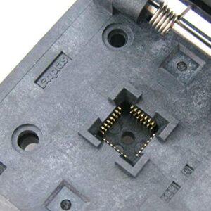 QFN28 Clamshell Programming Adapter Socket/Burning Socket/IC Test Socket QFN-28(36) B-0.5-02, 28-Pin, 0.5mm Pitch, IC Test Burn-in Socket, Applied to QFN28, MLP28, MLF28 Packages.