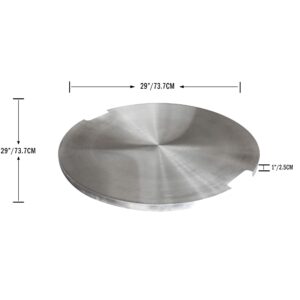 Fire Pit Lid Round Stainless Steel Lid for Elementi Lunar Bowl