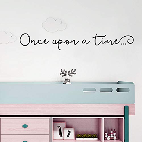 Once Upon A Time Wall Decals Kids Nursery Wall Art Decor Kids Bedroom Lettering Saying Quote Wall Decal Sticker Kids Room Decor - 27x4 inch