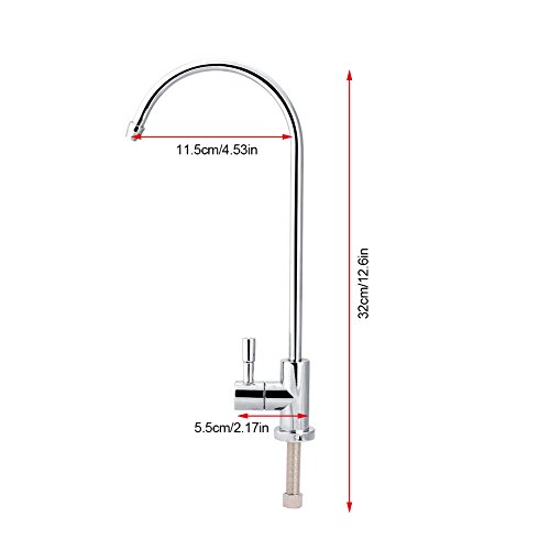 1/4'' Stainless Steel Faucet Tap Drinking Water Purifier Filter Chrome Reverse Osmosis for Clean Drinking Water