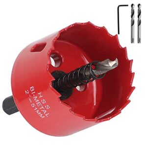 kinjoek 2 inch 51 mm hole saw heavy duty steel cornhole boards hole saw blade corn hole drilling tool drill bit saw for cornhole game, red