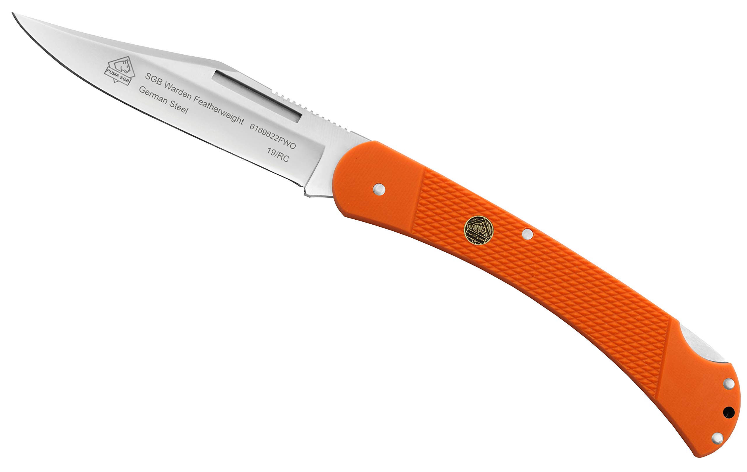 Puma SGB Warden Featherweight Blaze Orange G10 Pocket Folding Knife with Pocket Clip