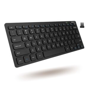 macally 2.4g small wireless keyboard - ergonomic & comfortable computer keyboard - slim compact keyboard for laptop or windows pc, tablet, tv, travel - plug & play external mini keyboard wireless usb