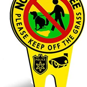 BesLife - Double Sided Sign - No Pooping Dog Signs For Yard - Please Keep Off The Grass Sign - Dont Poop in My Yard Sign with Stake - No Pooping Dog Sign - Dog Signs for Yard