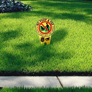 BesLife - Double Sided Sign - No Pooping Dog Signs For Yard - Please Keep Off The Grass Sign - Dont Poop in My Yard Sign with Stake - No Pooping Dog Sign - Dog Signs for Yard