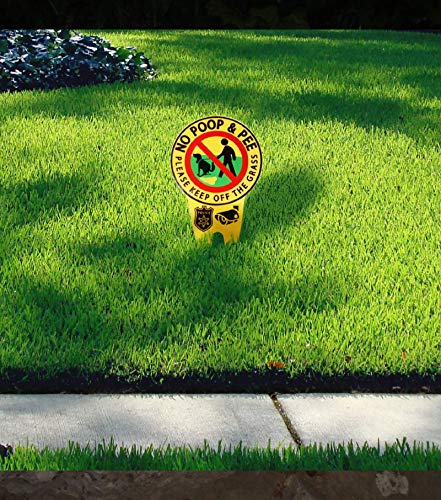 BesLife - Double Sided Sign - No Pooping Dog Signs For Yard - Please Keep Off The Grass Sign - Dont Poop in My Yard Sign with Stake - No Pooping Dog Sign - Dog Signs for Yard