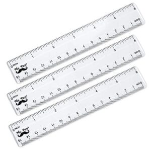 mr. pen- ruler, 6 inch ruler, pack of 3, clear ruler, plastic ruler, drafting tools, rulers for kids, measuring tools, ruler set, ruler inches and centimeters, transparent ruler, small ruler