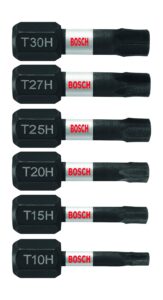 bosch itthv106 6-piece 1 in. impact tough screwdriving insert bits assorted set