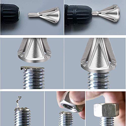 Deburring External Chamfering Tool, Chamfer Tool Deburring External Drill High Speed Stainless Steel Burr Removal Bit Quickly Repairs Damaged Metal External Chamfer Deburring Tool (Sliver-2)