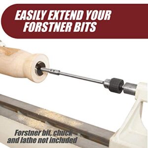 Fulton 10 inch Long Forstner Bit Extension for Adding Over 8" of Drilling Depth to Your Forstner Bit Ideal for Wood Turners Furniture Carpentry and Construction (3/8 inch Collet)