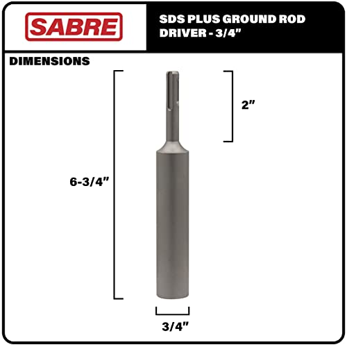 Sabre Tools 3/4 Inch SDS Plus Ground Rod Driver Bit for use with Rotary Hammer (3/4" Ground Rod Driver)