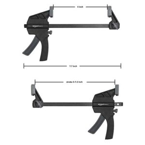 Amazon Basics 6-Piece Trigger Clamp Set, 2 Pack of 4-Inch, 4 Pack of 6-Inch, Black/ Grey