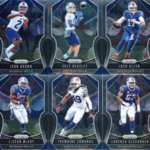 2019 Panini Prizm Football Buffalo Bills Veteran Team Set of 10 Cards: John Brown(#1), Cole Beasley(#2), Josh Allen(#3), LeSean McCoy(#4), Tremaine Edmunds(#5), Lorenzo Alexander(#6), Jordan Poyer(#7), Frank Gore(#8), Jim Kelly(#263), Thurman Thomas(#264)