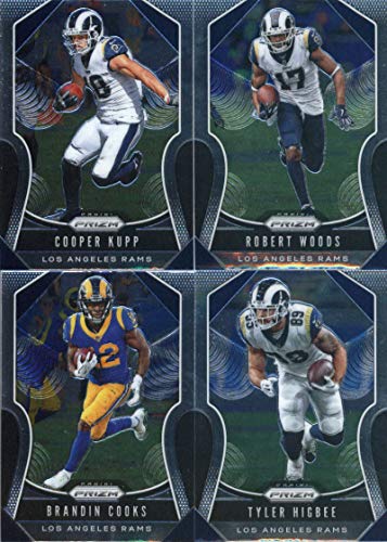 2019 Panini Prizm Football Los Angeles Rams Veteran Team Set of 10 Cards: Cooper Kupp(#238), Robert Woods(#239), Brandin Cooks(#240), Tyler Higbee(#241), Jared Goff(#242), Todd Gurley II(#243), Aaron Donald(#244), Clay Matthews(#245), Marcus Peters(#246),