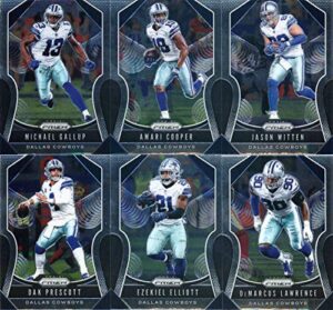 2019 panini prizm football dallas cowboys veteran team set of 10 cards: michael gallup(#34), amari cooper(#35), jason witten(#36), dak prescott(#37), ezekiel elliott(#38), demarcus lawrence(#39), jaylon smith(#40), leighton vander esch(#41), randall cobb(