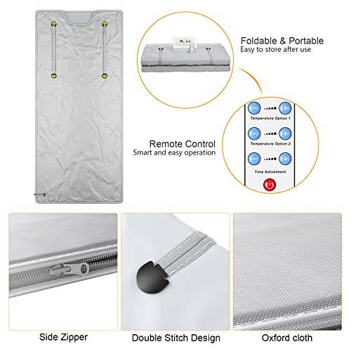 InLoveArts Far Infrared Sauna Blanket for Exercise Recovery - Portable Infrared Sauna for Home Detox, at Home Sauna Full Body Higher Dose Infrared Sauna Blanket, Relax Your Body and Mind