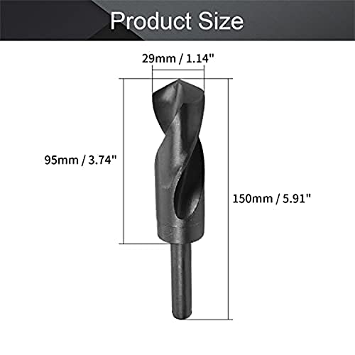 Utoolmart Reduced Shank Drill Bit 30mm High Speed Steel HSS 9341 Black Oxide with 1/2 Inch Straight Shank 1pcs