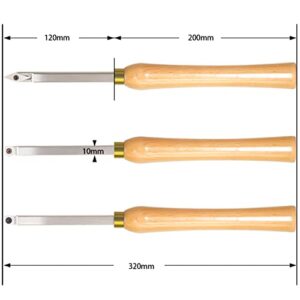 Mini Carbide Tipped Wood Lathe Turning tools Combo set Rougher Detailer Finisher with Wood Handle and Diamond Round Square Carbide Inserts，3pcs