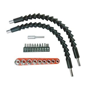 22pcs flexible screwdriver drill bit extension, drill bit extender holder set shaft tip for computer chassis, electrical cabinets, furniture etc