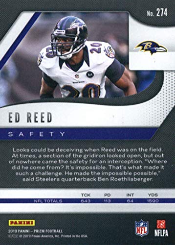 2019 Panini Prizm #274 Ed Reed Baltimore Ravens Football Card