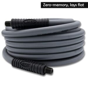 JACO FlexPro Hybrid Air Hose (3/8" x 50 ft) | Dual 1/4" M-NPT Fittings (Storm Gray)