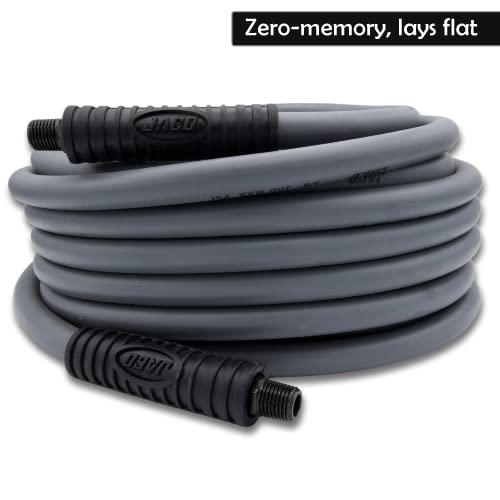 JACO FlexPro Hybrid Air Hose (3/8" x 50 ft) | Dual 1/4" M-NPT Fittings (Storm Gray)