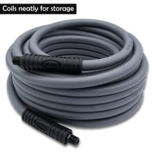 JACO FlexPro Hybrid Air Hose (3/8" x 50 ft) | Dual 1/4" M-NPT Fittings (Storm Gray)