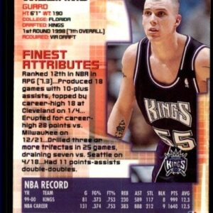 2000-01 Topps Finest #30 Jason Williams NBA Basketball Trading Card