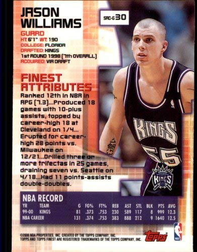 2000-01 Topps Finest #30 Jason Williams NBA Basketball Trading Card