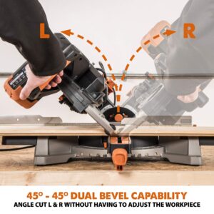 Evolution Power Tools R255SMSDB 10" Multi-Material Double Bevel Sliding Compound Miter Saw