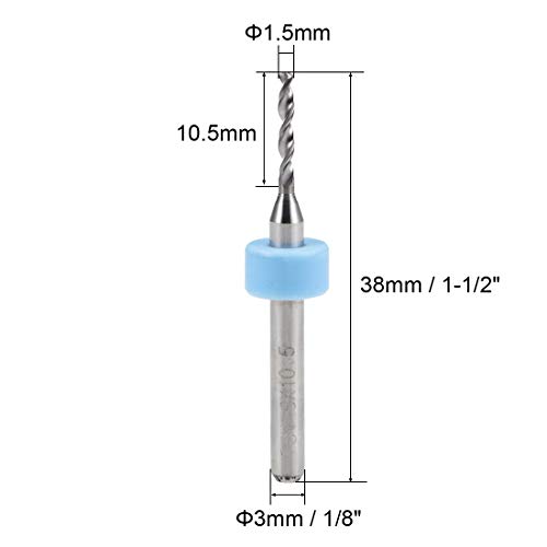 uxcell PCB Drill Bits 1.5mm Tungsten Carbide Rotary Tool Jewelry CNC Engraving Print Circuit Board Micro Drill Bits 1/8 Inch Shank 5 Pcs