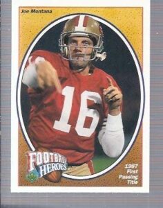 1991 upper deck joe montana heroes #4 joe montana 1st passing title nfl football trading card